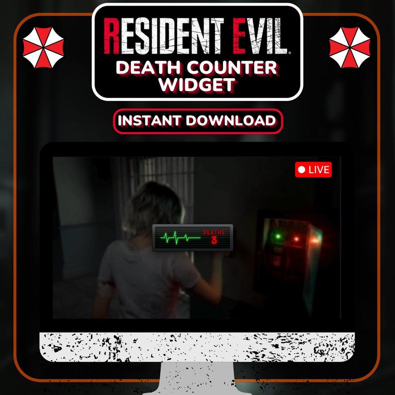 Twitch Death Counter Widget - Saves Session Data - Animated Resident ...