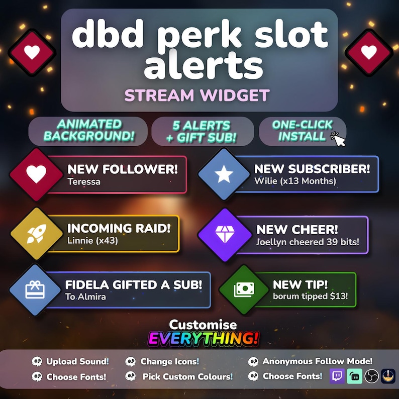 Animated DBD Perk Alerts | Twitch Overlay (instant Download) - Etsy