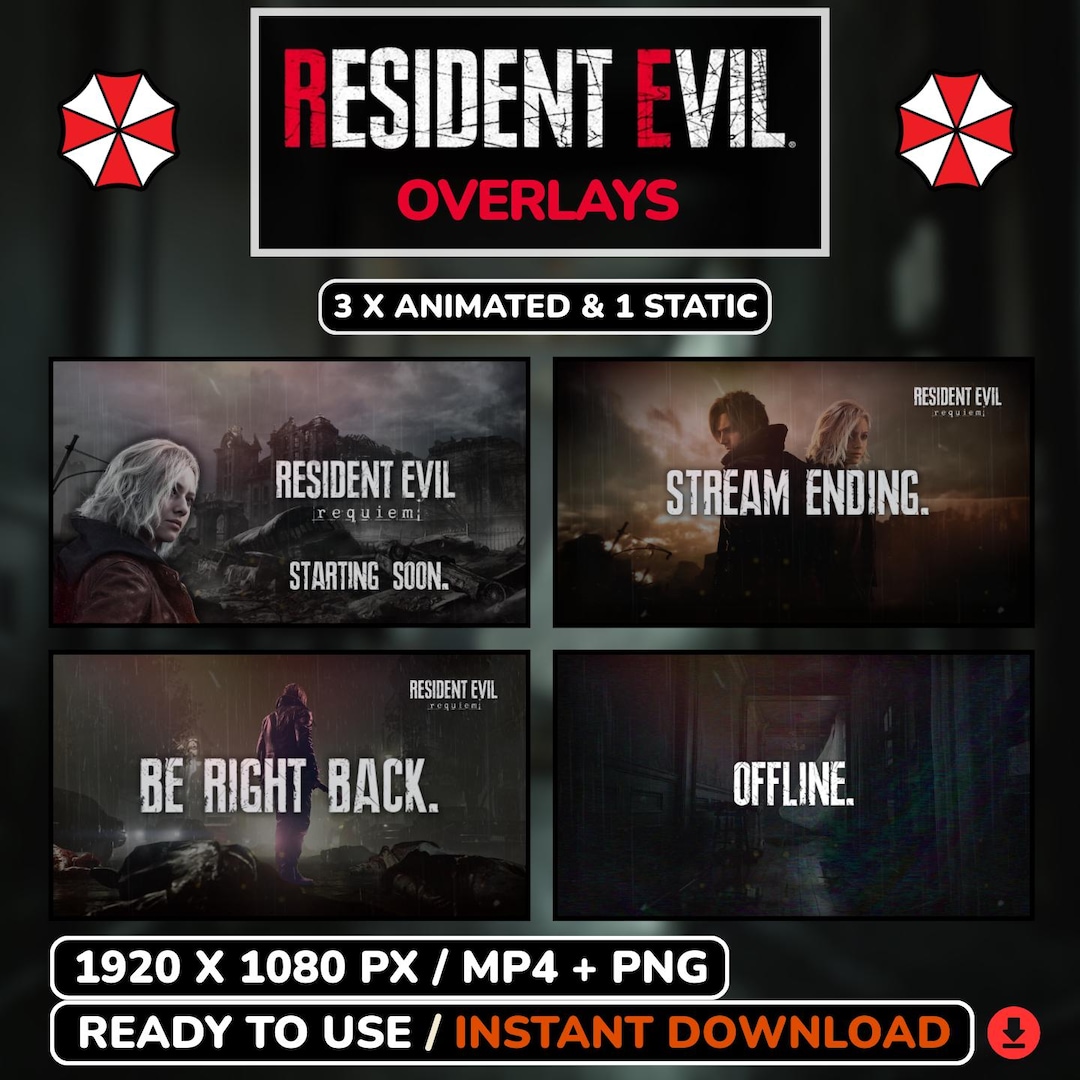 Animated Resident Evil: Requiem Overlay | Survival Horror Stream Scenes ...
