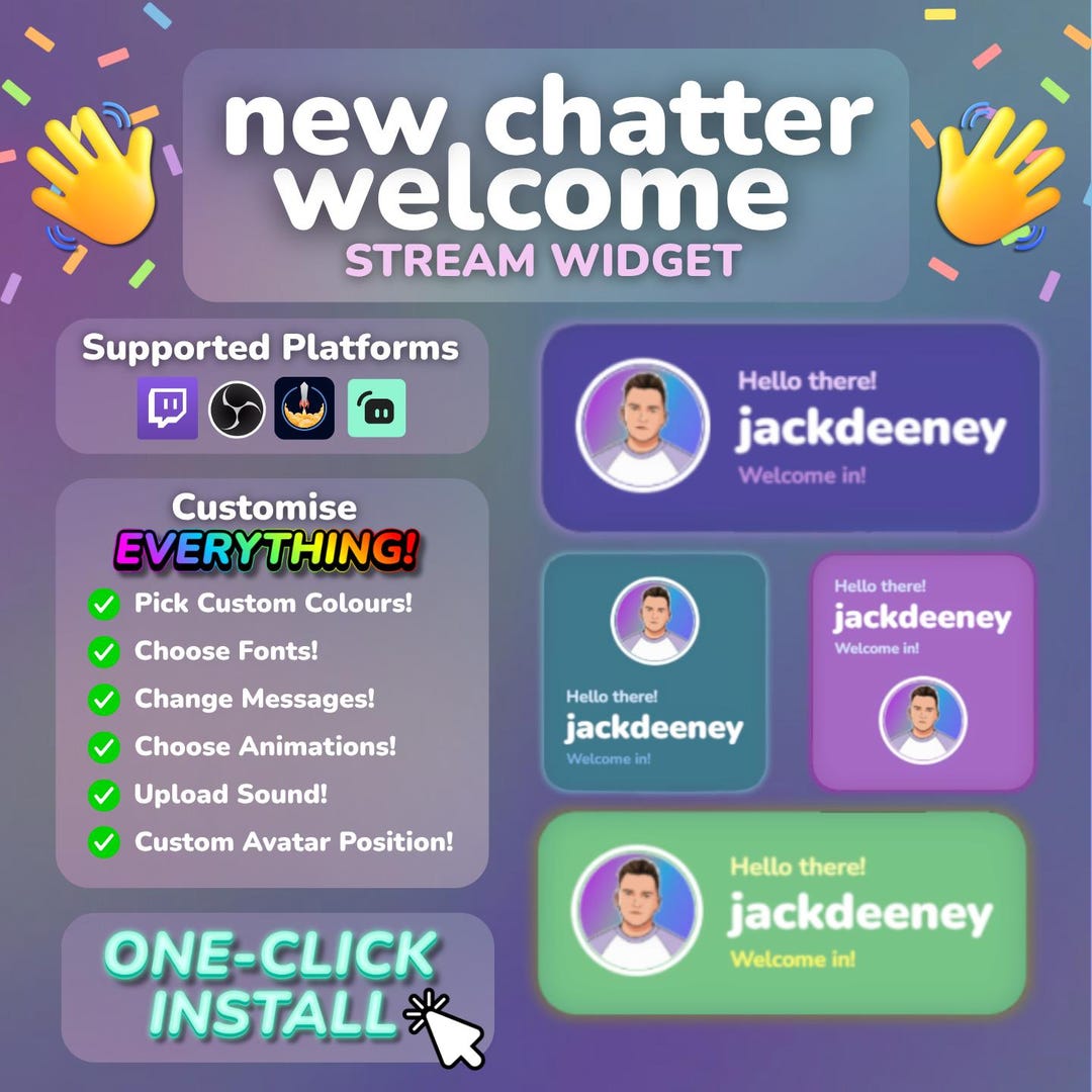 Animated Twitch Welcome Chatter Widget: Customizable Stream Alert (PDF ...