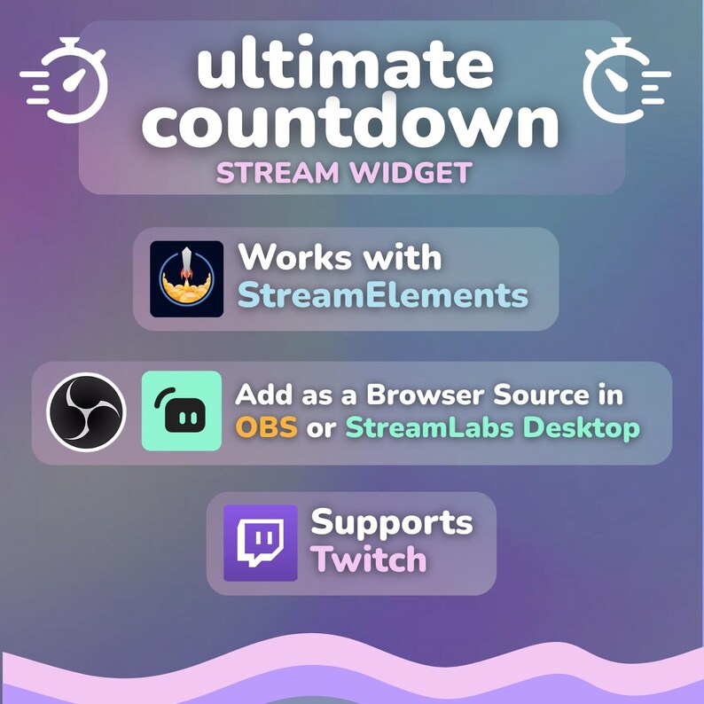 Countdown Widget for Twitch | 5 Pro Styles, Animated, Chat Controlled ...