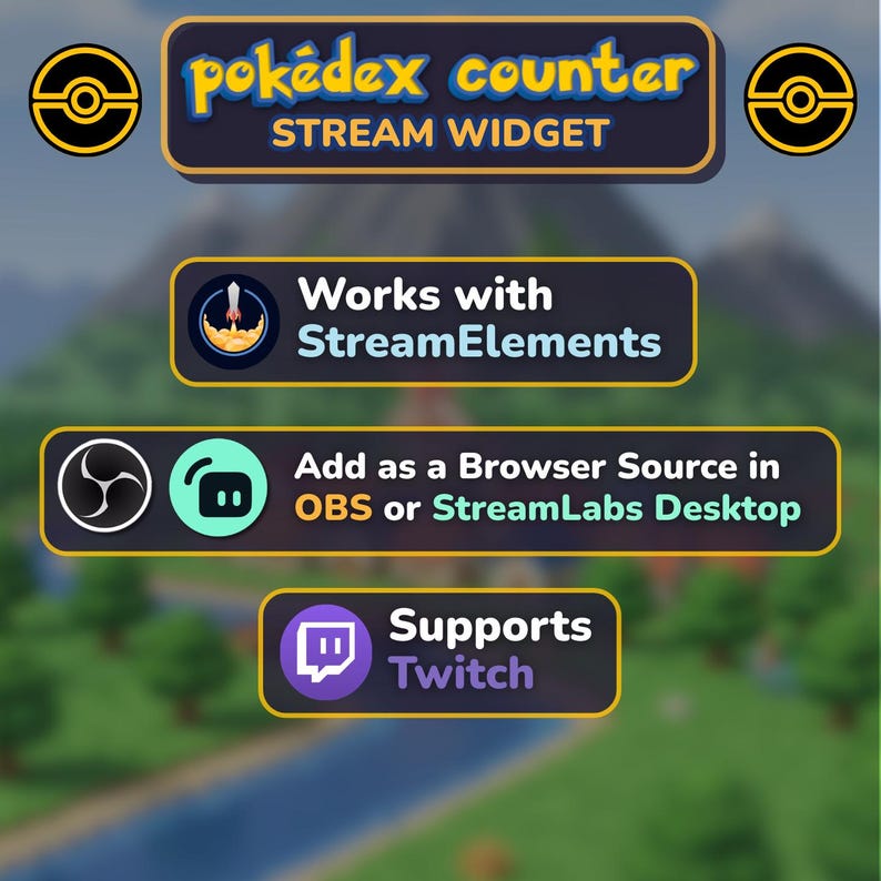 Animated Pokedex Stream Widget: 8 Themes, Twitch Overlay (2 X Pokopia ...