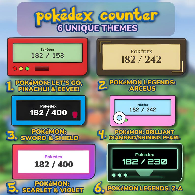 Animated Pokédex Stream Widget: 6 Themes, Twitch Overlay - Etsy