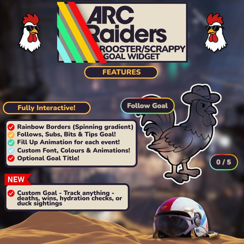 Animated Rooster/scrappy Goal Widget - Arc Raiders Style - Tactical ...