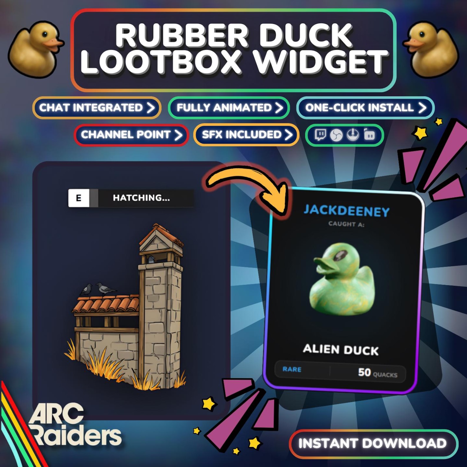 Arc Raiders Duck Hunter Widget | Twitch Channel Point Game ...