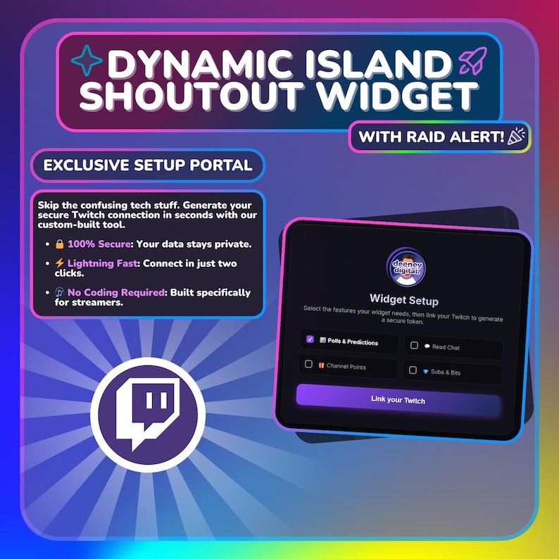 Dynamic Island Shoutout Widget | Animated Twitch Raid Alert + Chat ...