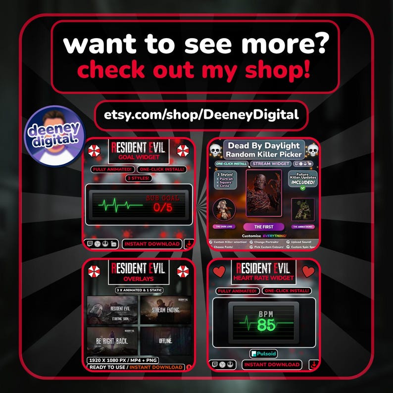 Twitch Death Counter Widget - Saves Session Data - Animated Resident ...