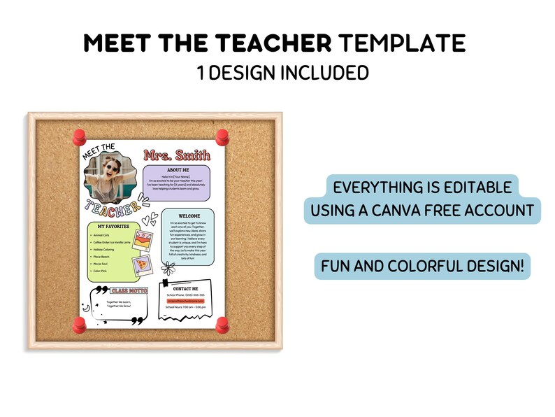 Meet the Teacher Template, Back to School Printable, Editable Canva ...