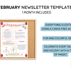 February Newsletter Template, Editable Newsletter, Monthly Newsletter ...