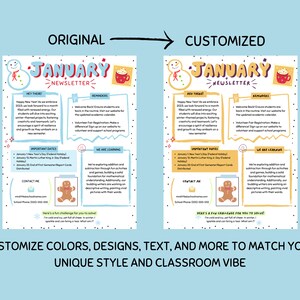 January Newsletter Template, Editable Newsletter, Monthly Newsletter ...