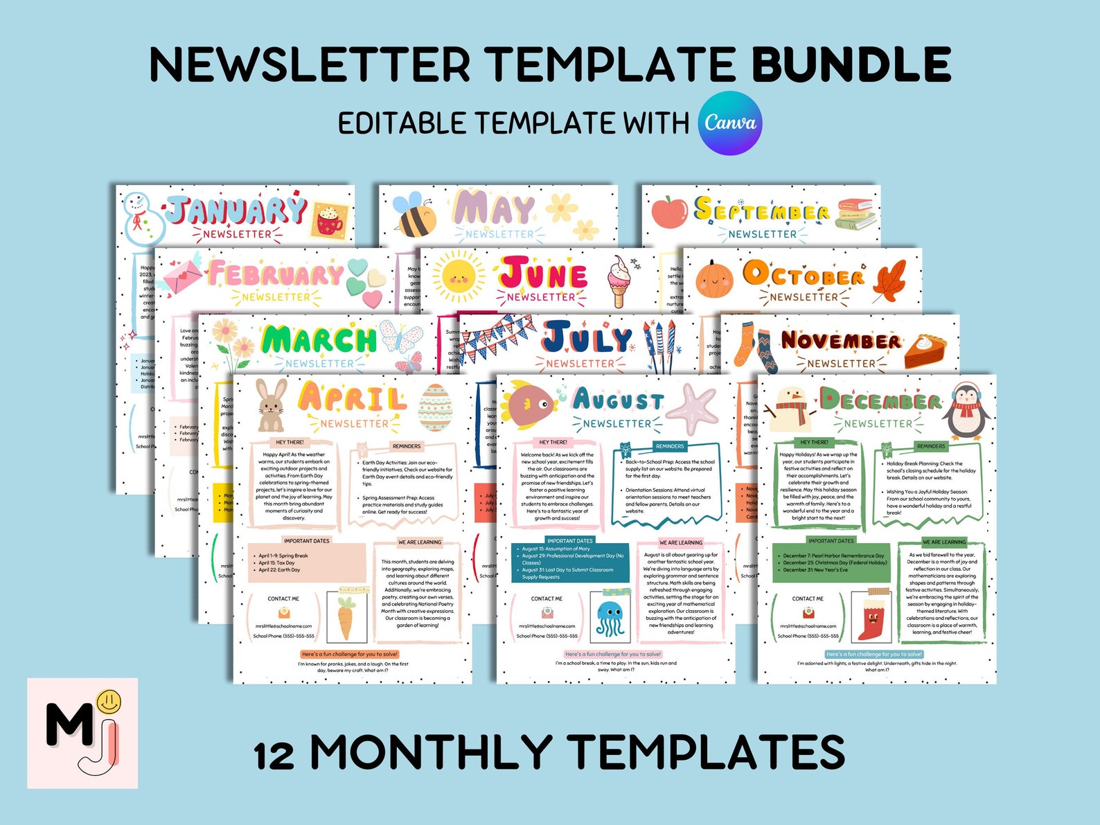Editable Teacher Newsletter Template Bundle, Classroom Newsletter ...