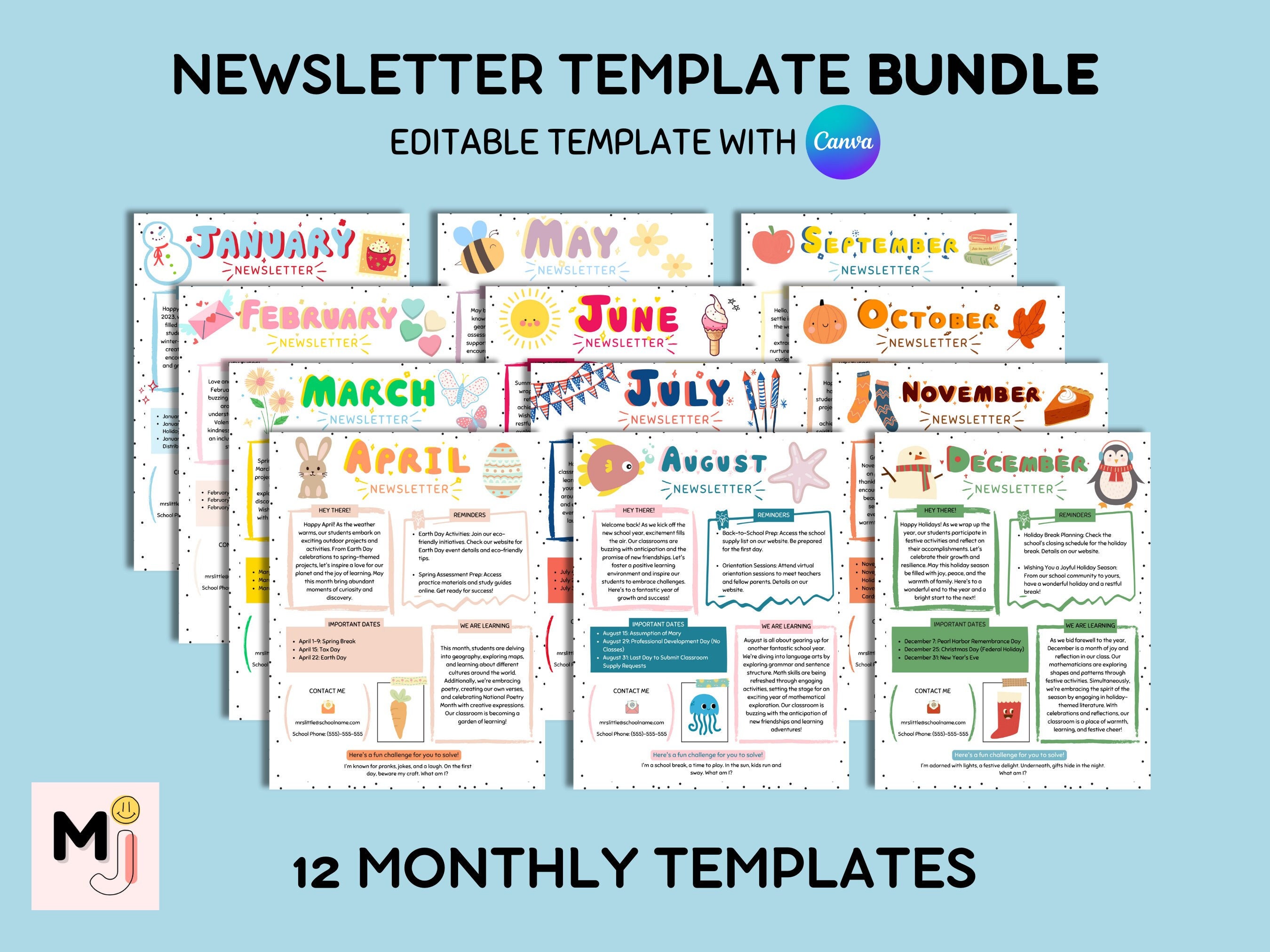 Editable Teacher Newsletter Template Bundle, Classroom Newsletter ...