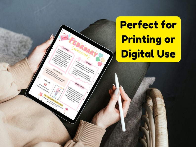February Newsletter Template, Editable Newsletter, Monthly Newsletter ...