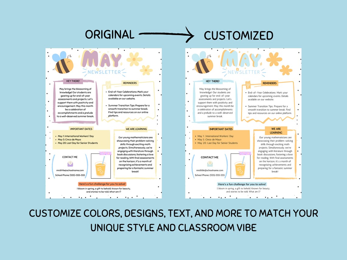 Editable Teacher Newsletter Template Bundle, Classroom Newsletter ...