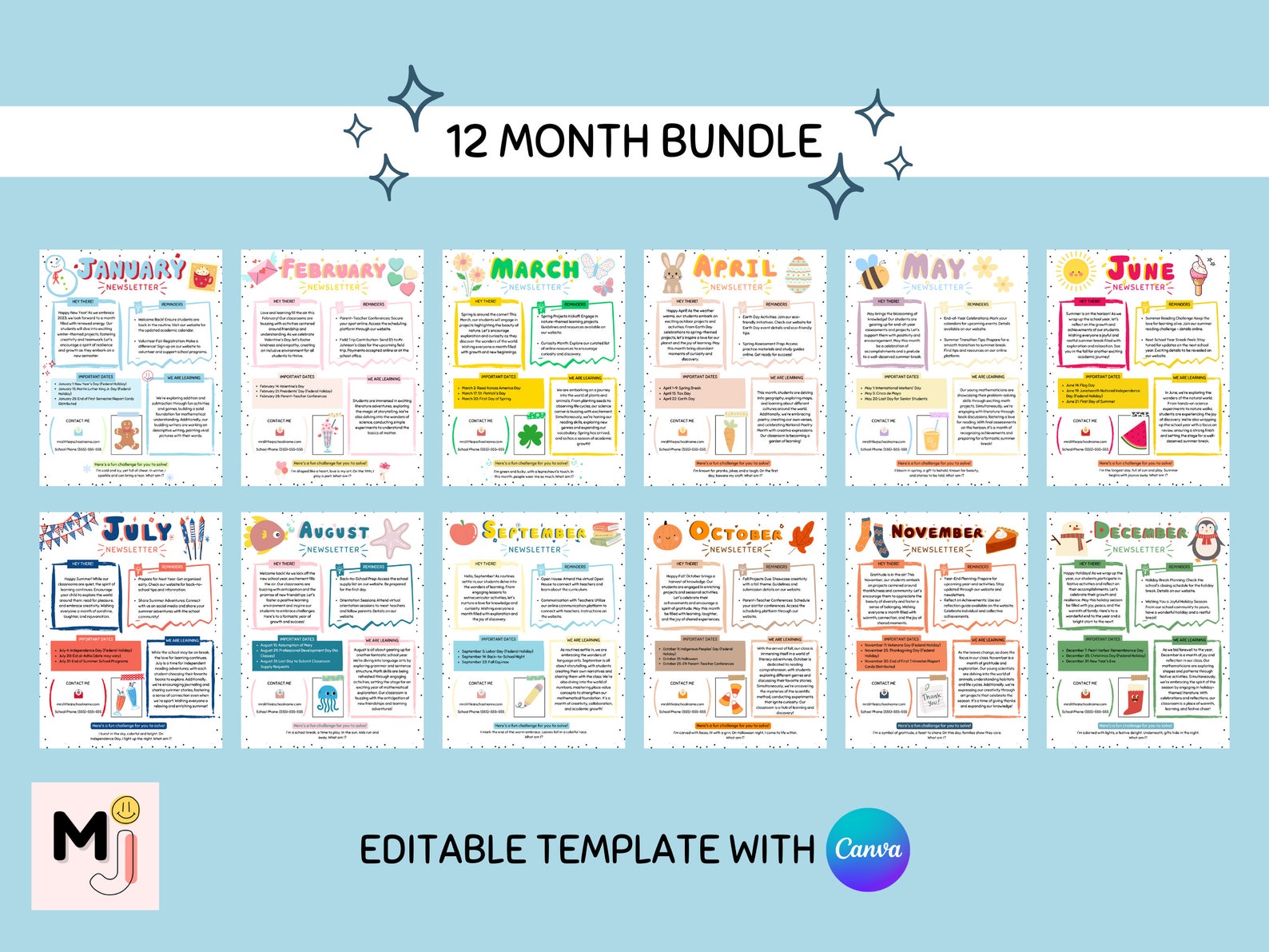 Editable Teacher Newsletter Template Bundle, Classroom Newsletter ...