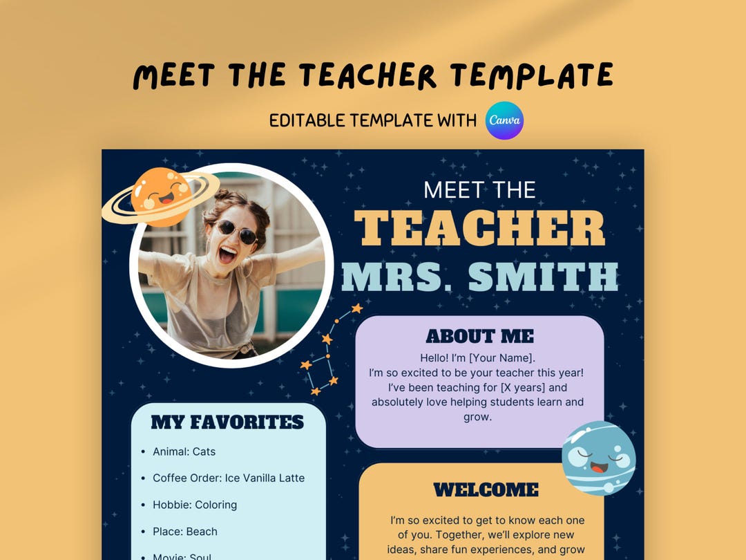 Meet the Teacher Space Template, Back to School Printable, Editable ...