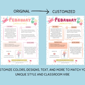 February Newsletter Template, Editable Newsletter, Monthly Newsletter ...
