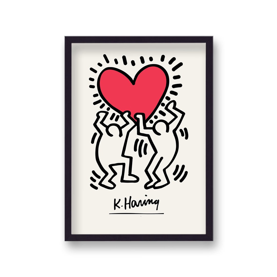 Keith Haring Couple Carrying Loveheart Signed - Etsy