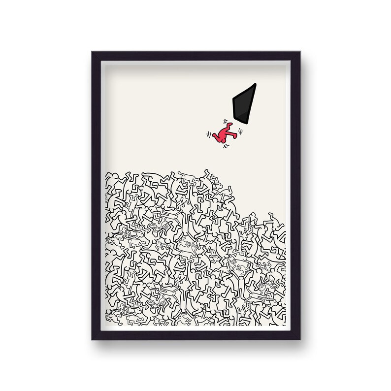 Keith Haring Falling - Etsy
