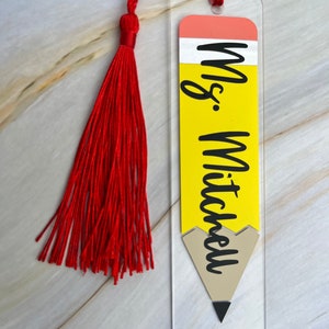 Teacher Pencil Bookmark - Etsy