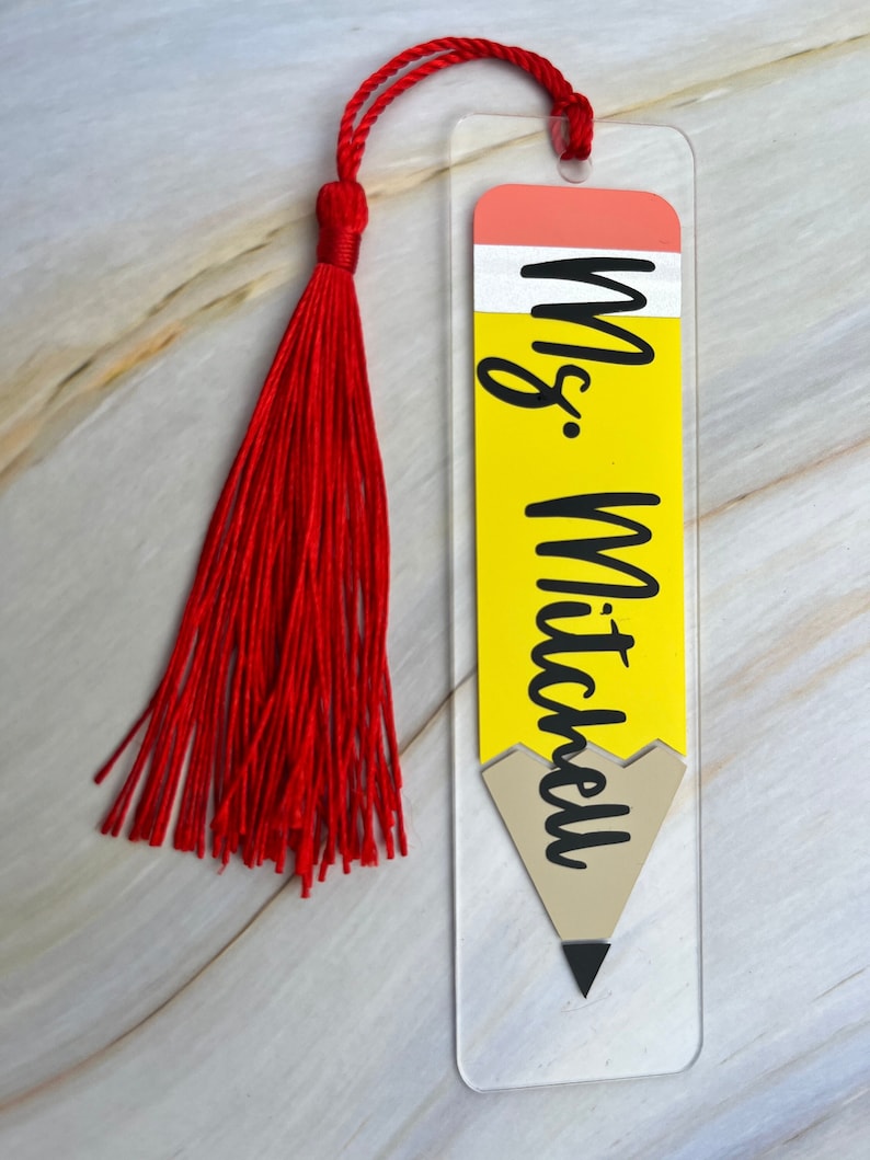 Teacher Pencil Bookmark - Etsy