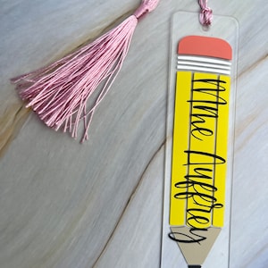 Teacher Pencil Bookmark - Etsy