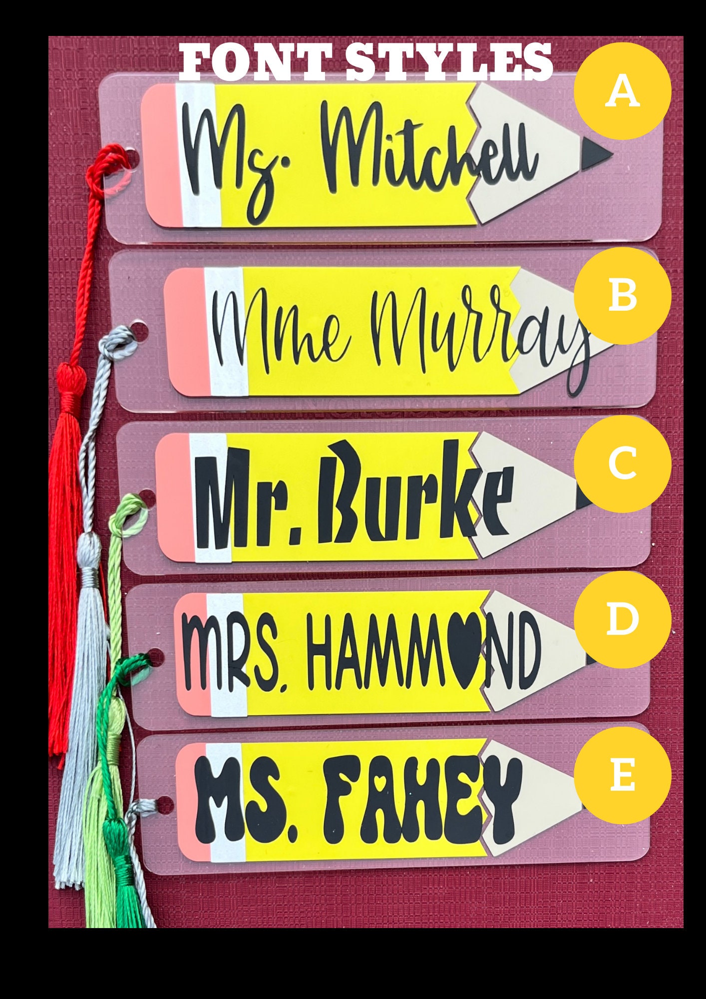 Teacher Pencil Bookmark - Etsy