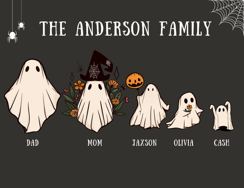 Halloween Wall Art, Custom Family Portrait, Printable Halloween Art ...