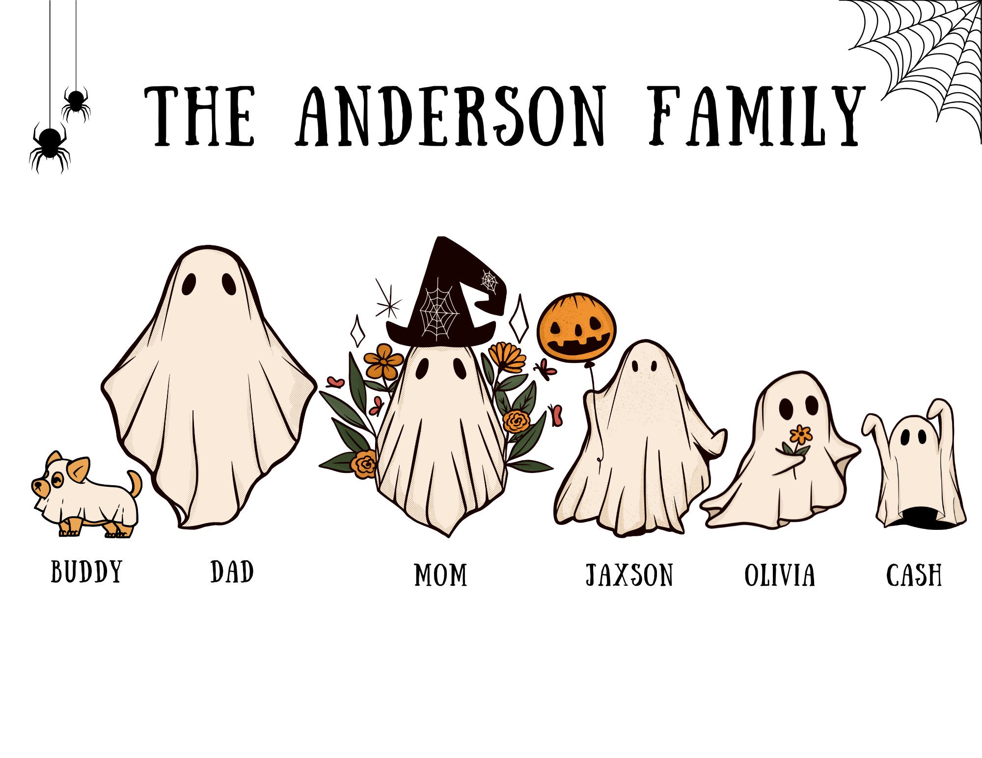 Halloween Wall Art, Custom Family Portrait, Printable Halloween Art ...