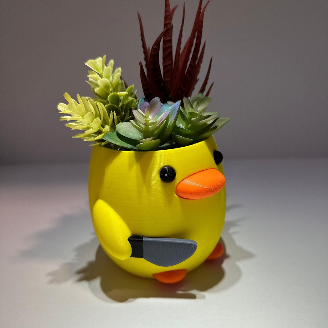 3D Printed Pots, Indoor Planters, Drainage, Chicken With Knife Planter ...