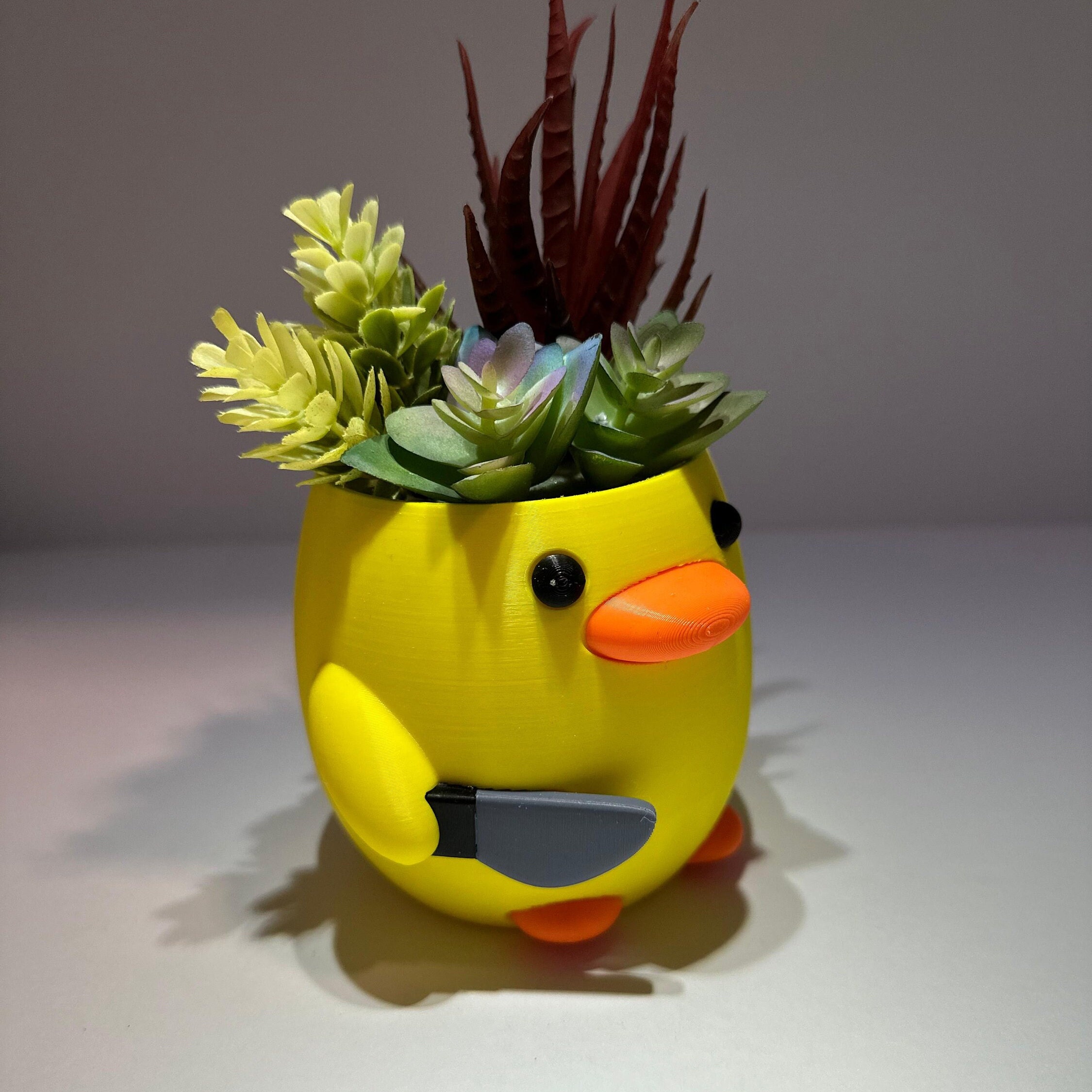 3D Printed Pots, Indoor Planters, Drainage, Chicken With Knife Planter ...