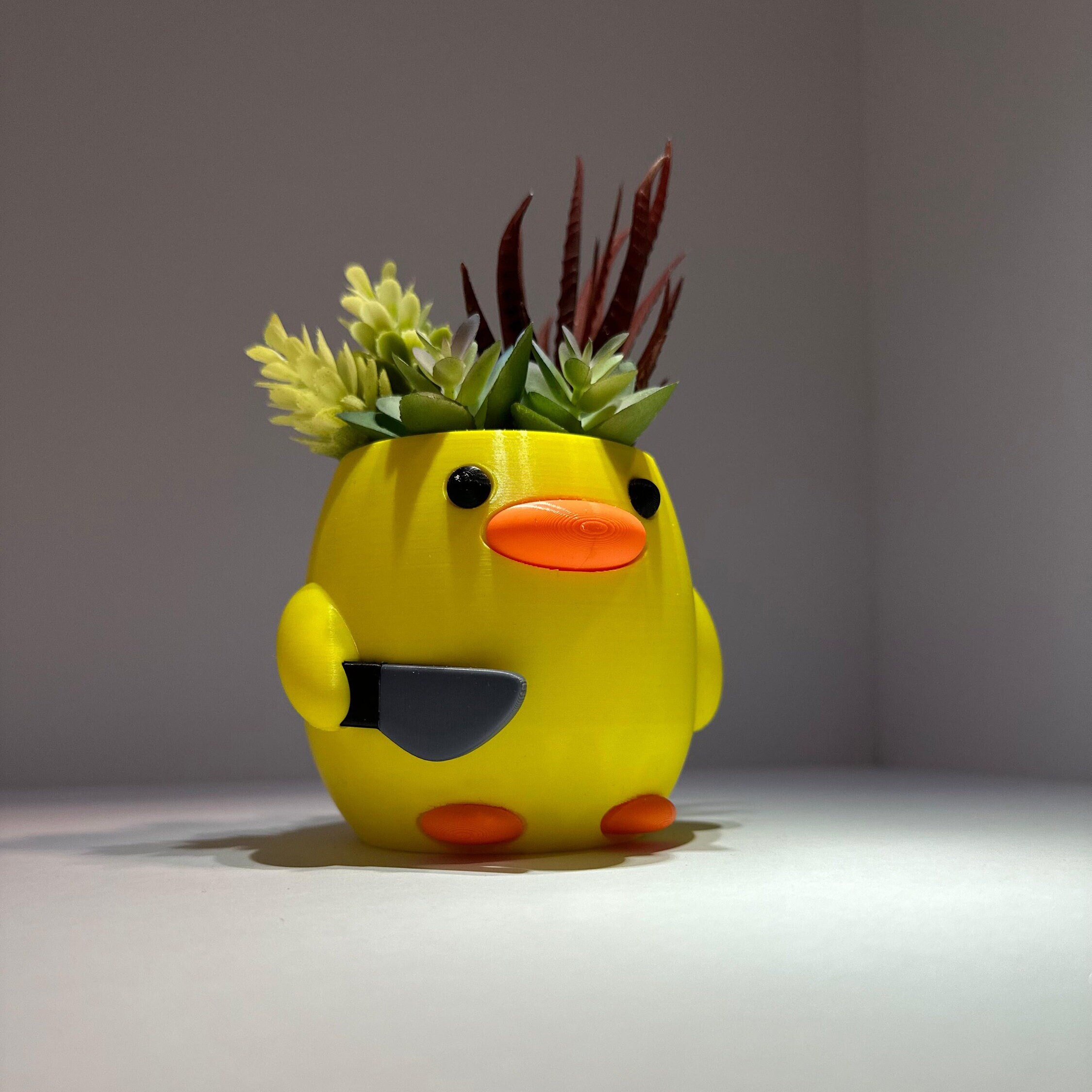 3D Printed Pots, Indoor Planters, Drainage, Chicken With Knife Planter ...