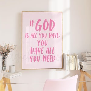 Pink Christian Printable Wall Art Bible Verse Scripture Preppy Dorm ...