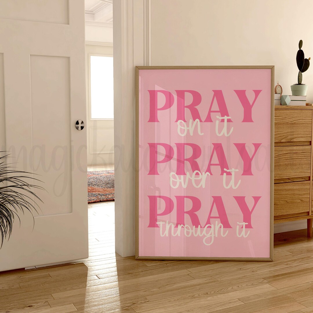 Pink Christian Printable Wall Art Bible Verse Scripture Dorm Room Wall ...