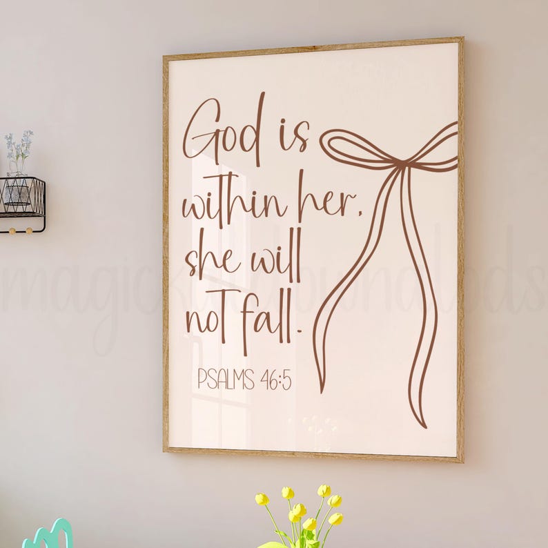 Coquette Brown Christian Printable Wall Art Bible Verse Scripture Dorm ...