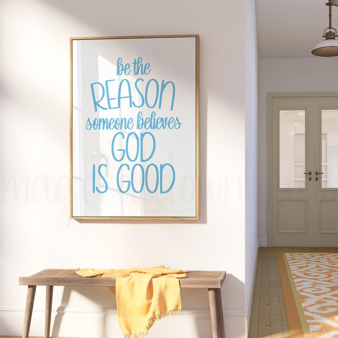 Blue Christian Printable Wall Art Bible Verse Scripture Dorm Room Print ...