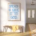 Blue Printable Christian Wall Art Blue Typography Wall Art Pray and ...