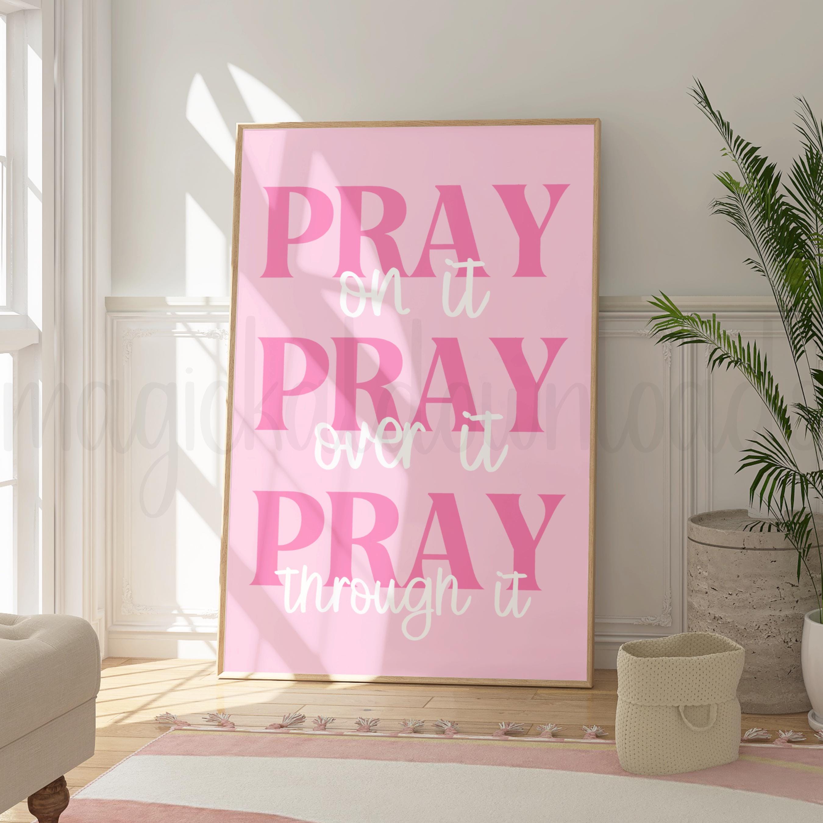 Pink Christian Printable Wall Art Bible Verse Scripture Dorm Room Wall ...
