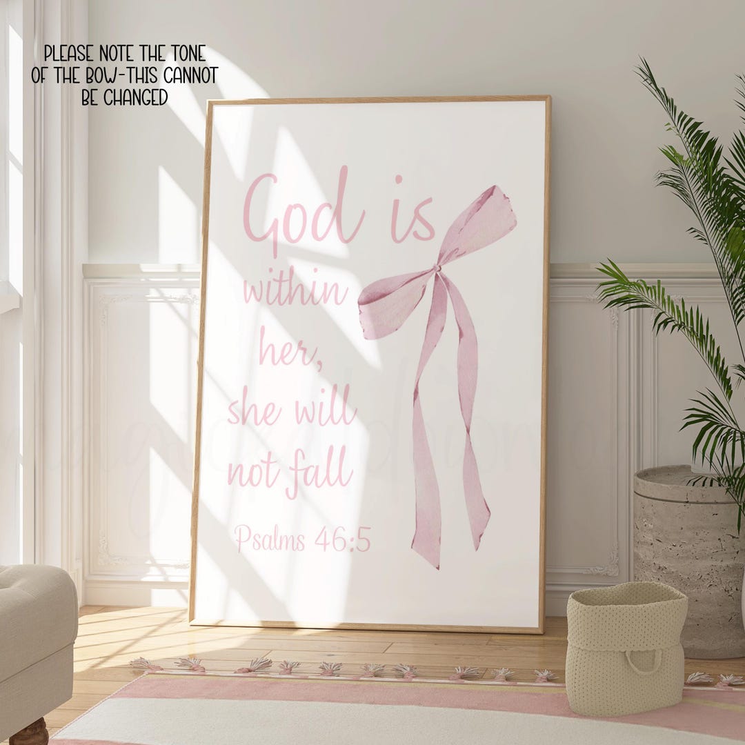 Pink Christian Wall Art, Bible Verse Print, Light Pink Scripture Teen ...