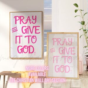 Blue Printable Christian Wall Art Blue Typography Wall Art Pray and ...