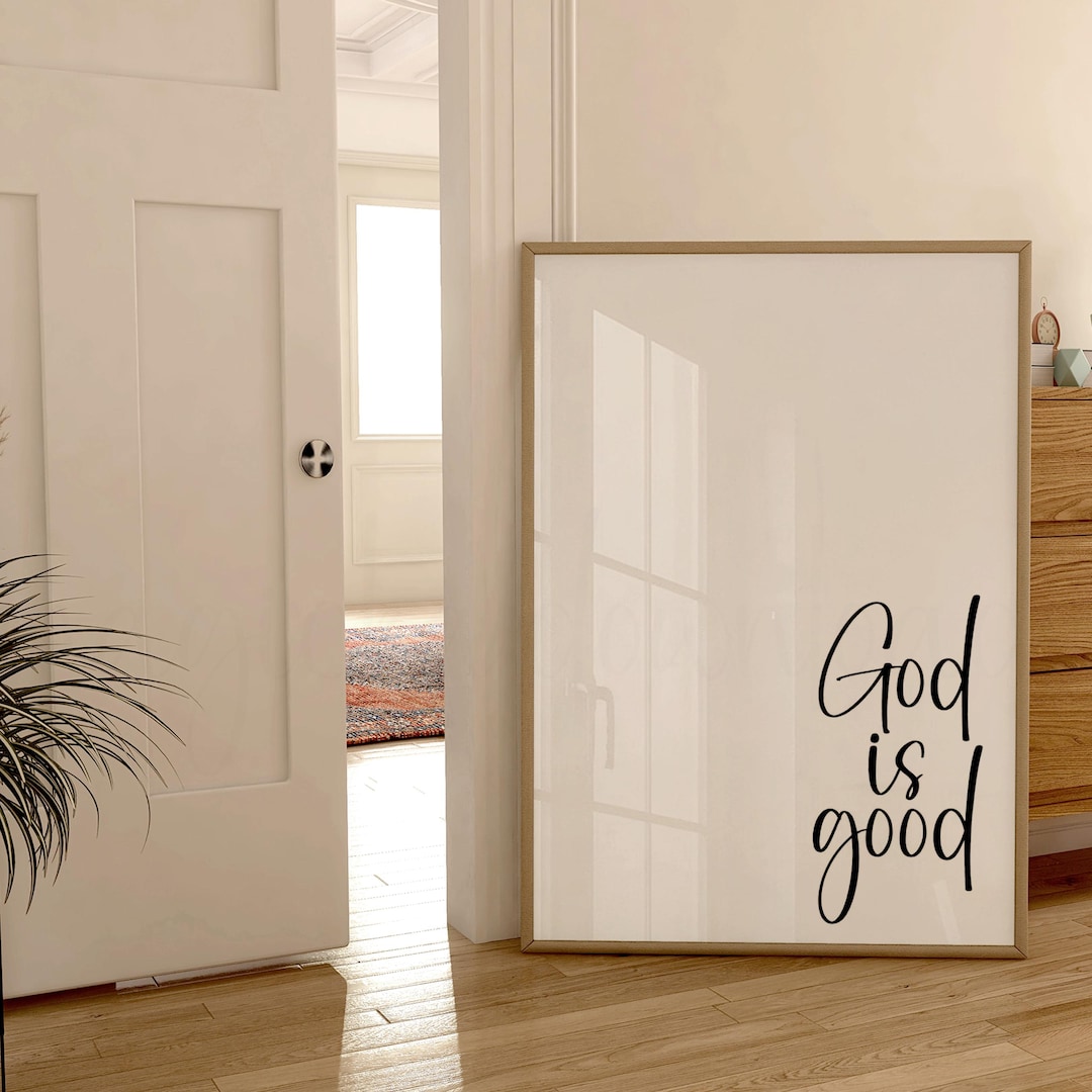 Black Christian Wall Art, God is Good Print, Bible Verse Dorm Room ...