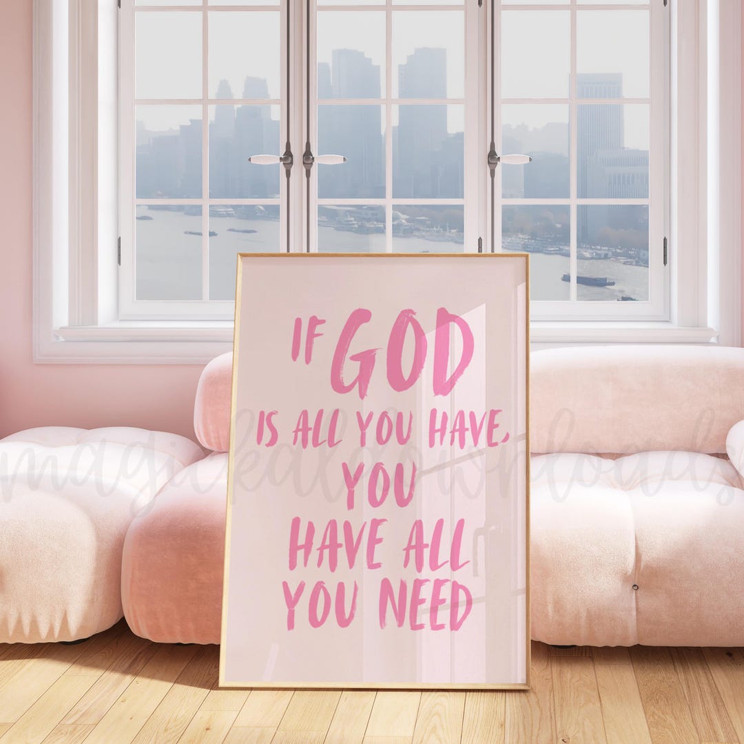 Pink Christian Printable Wall Art Bible Verse Scripture Preppy Dorm ...