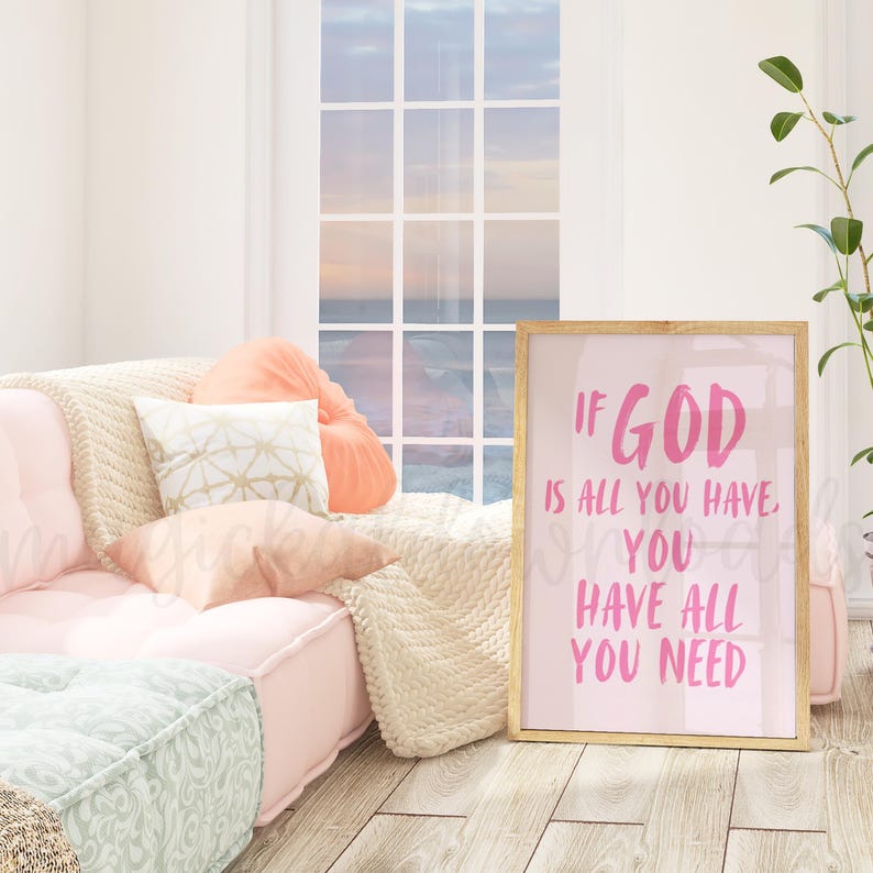 Pink Christian Printable Wall Art Bible Verse Scripture Preppy Dorm ...