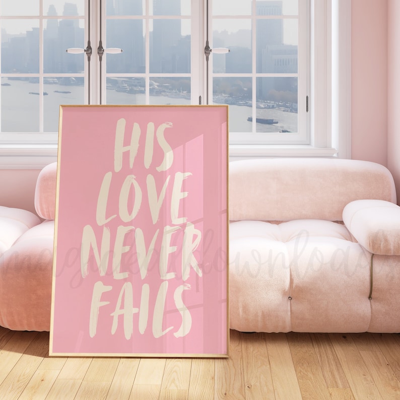 Preppy Pink Christian Printable Wall Art, Bible Verse Dorm Room Wall ...