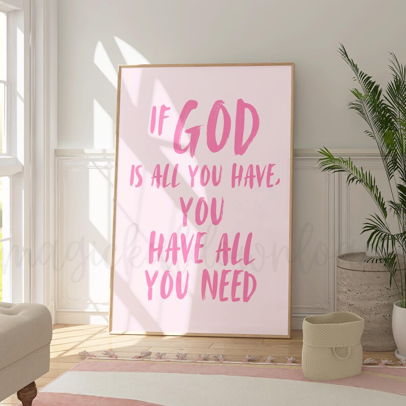 Pink Christian Printable Wall Art Bible Verse Scripture Preppy Dorm ...