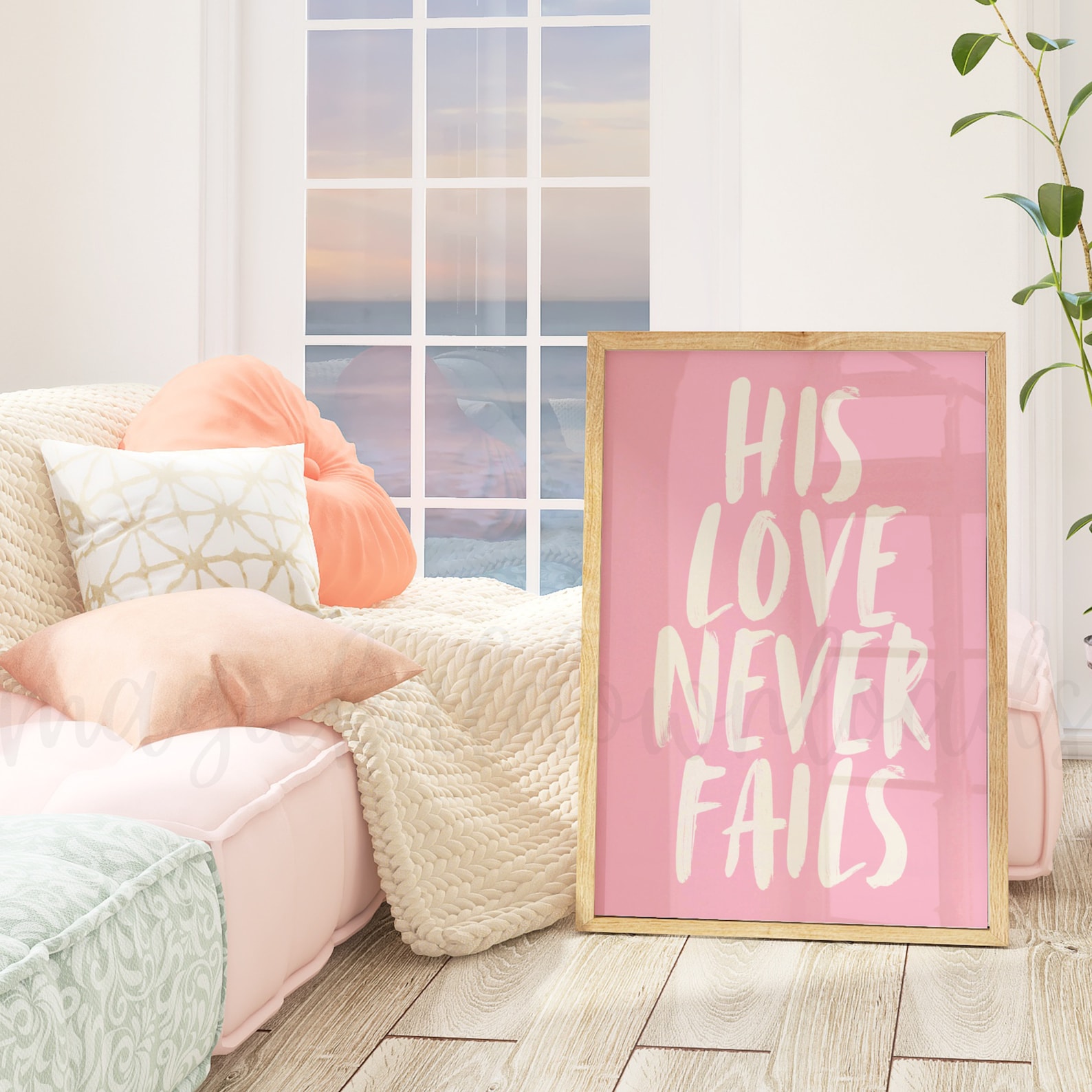 Preppy Pink Christian Printable Wall Art, Bible Verse Dorm Room Wall ...