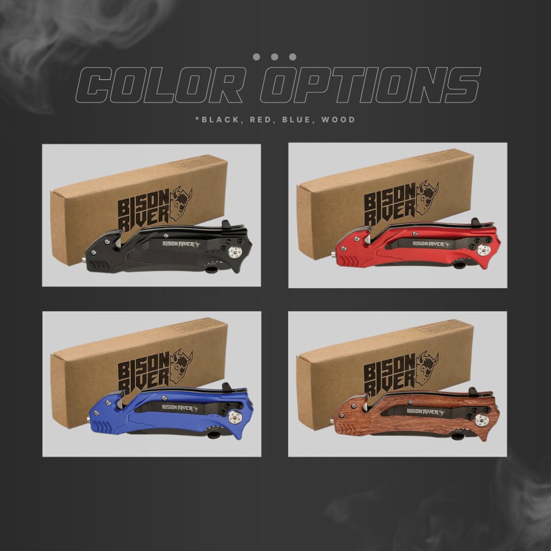 Bison River Rescue Knife | 4 1/2" Rescue Knife. Personalized With ...