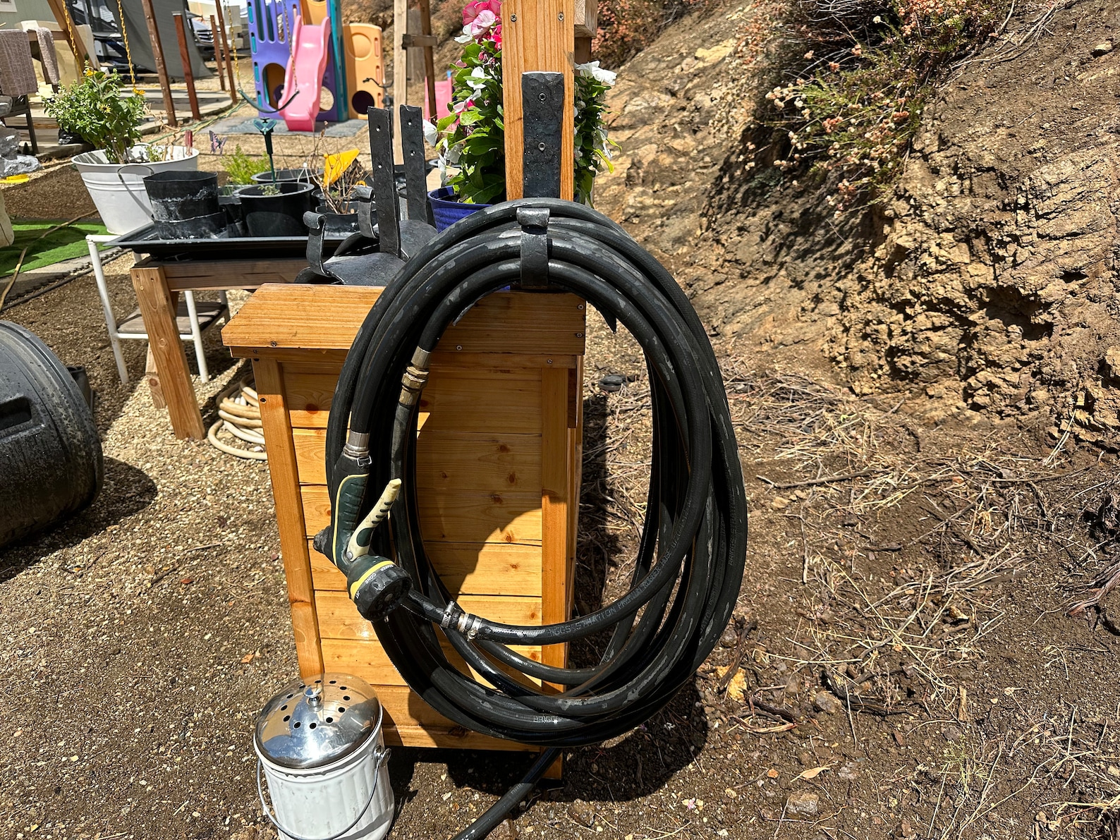 Heavy Duty Rustic Hose Holder - for Outdoor Garden, Built to Last a ...