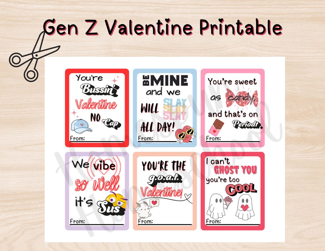 Gen Z Valentine Cards - Printable Funny Valentines - Kids Gen Z ...