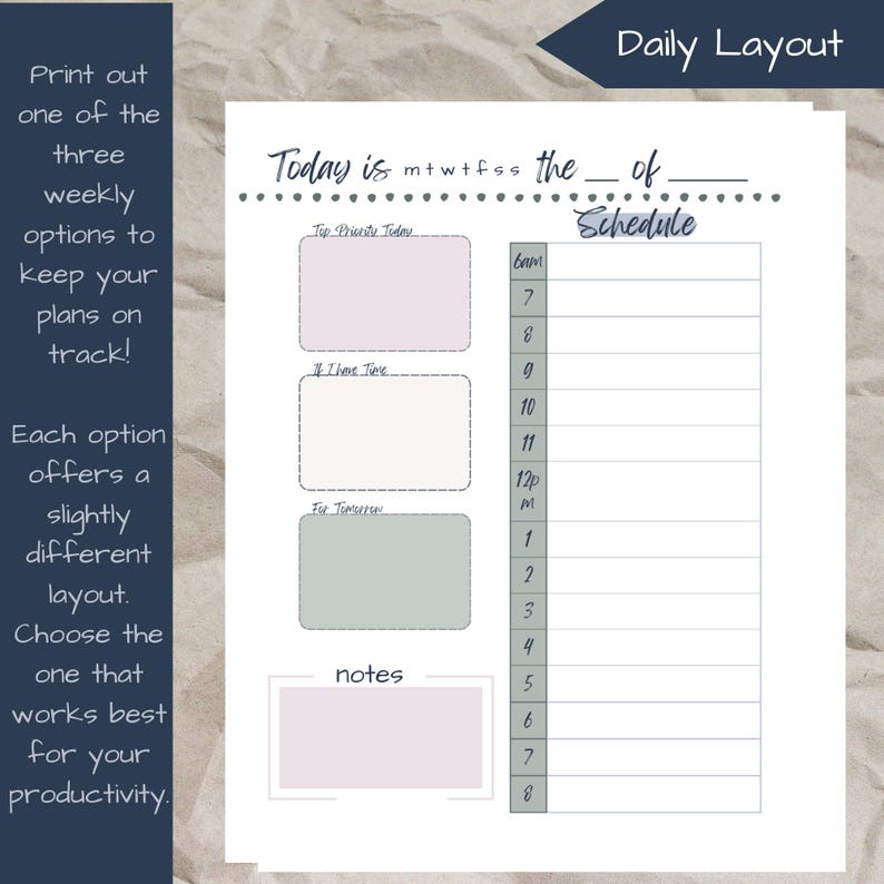 Customizable Printable Planner | Weekly & Daily Layouts | Instant ...